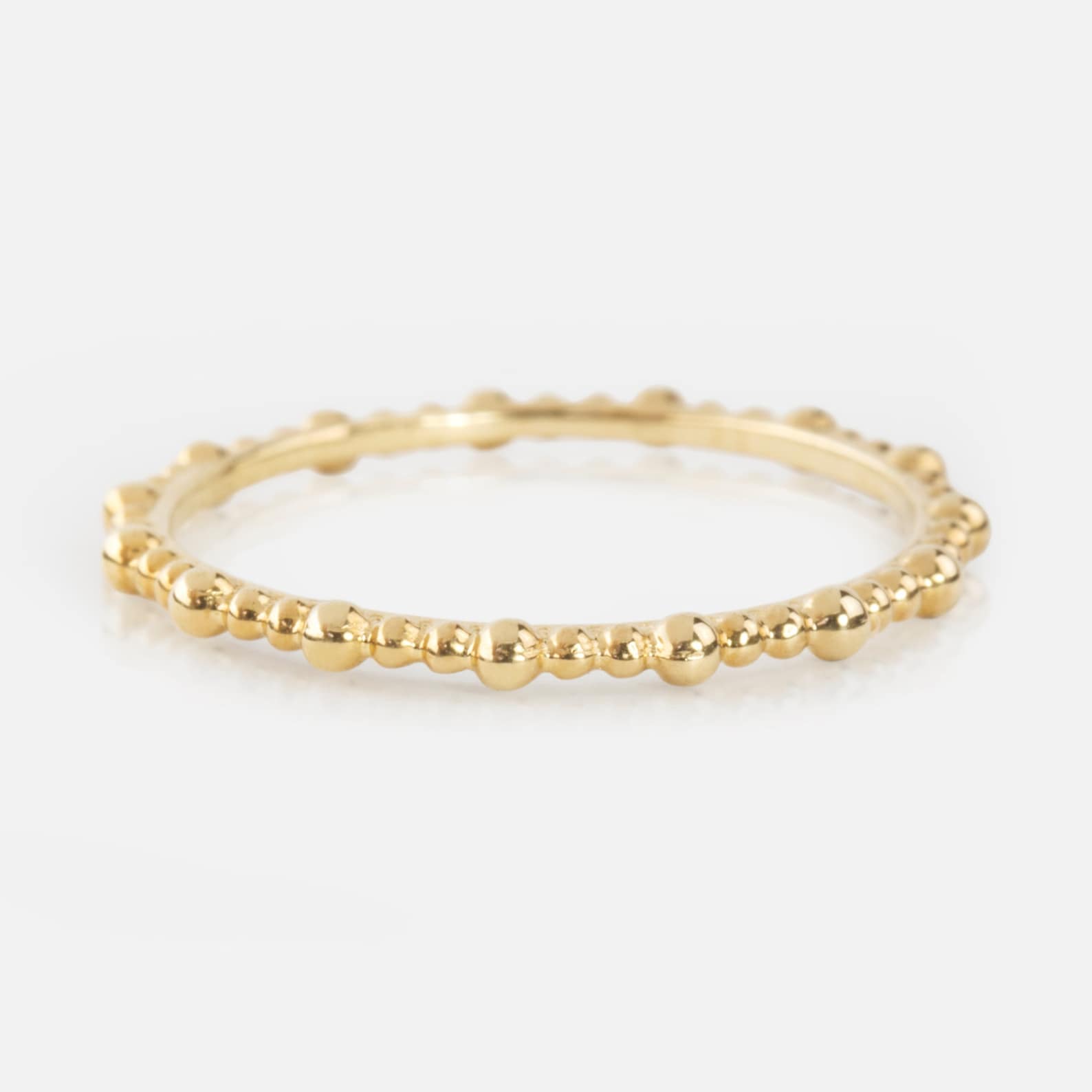 14k Gold Ball Bead Ring 1.5mm Stacking Ring Everyday Ring - Etsy