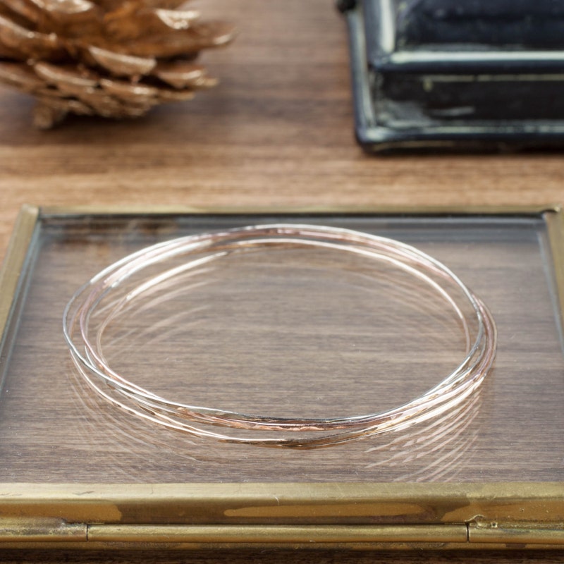 Gold Wire Bangle - Etsy