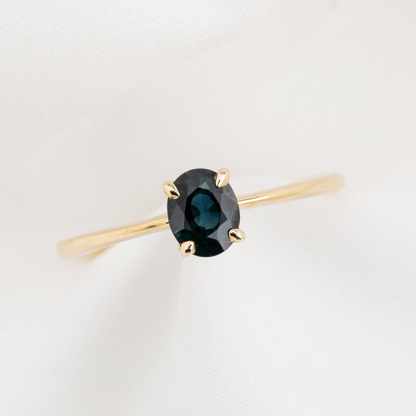 0.76ct Teal Tourmaline Ring, Minimalist Teal Tourmaline Engagement Ring ...