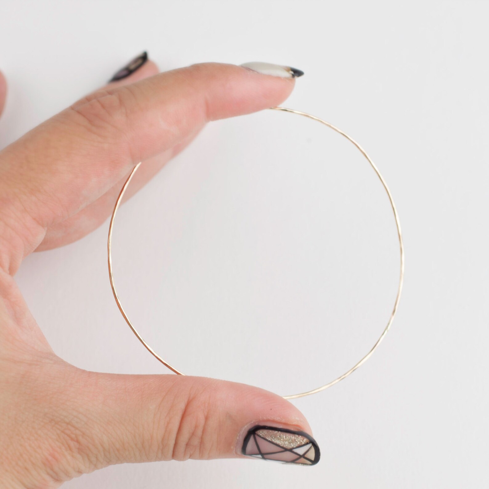 Thin Solid Gold Bangle Bracelet, Gold Bangle 14k Yellow Gold, Rose Gold ...