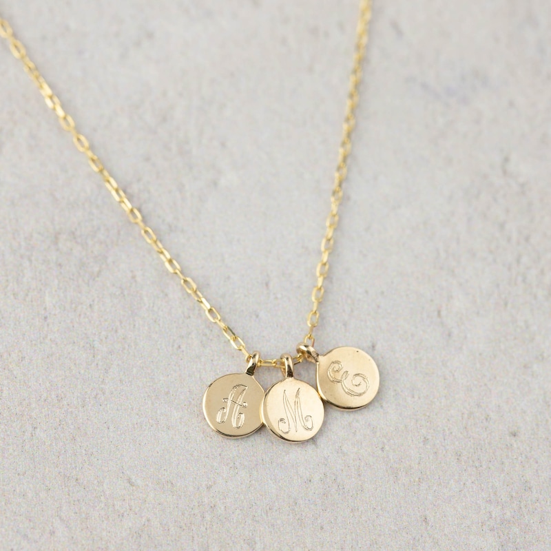 Initial Disc Pendant - Etsy UK