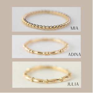 Set of 3 Rings Solid 14k Gold Stacking Ring 1.5mm Bead Ring - Etsy