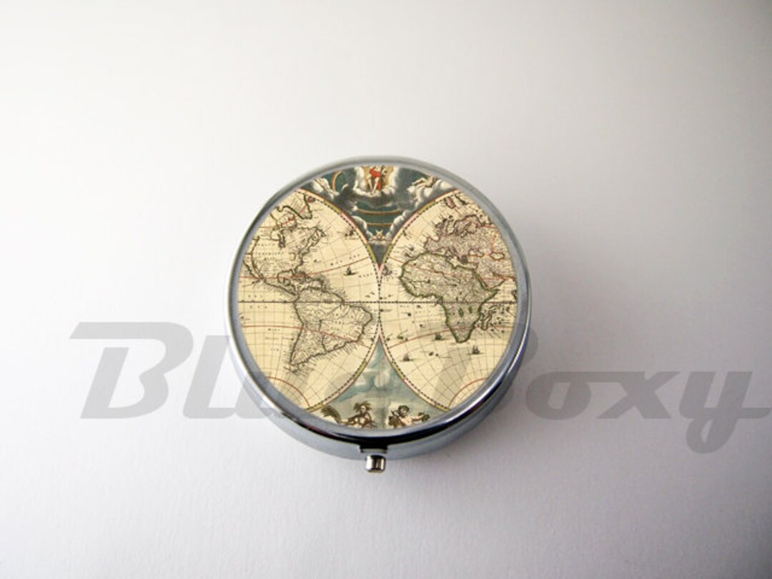 World Map Pill Case, Pill Box, Pill Holder - Etsy