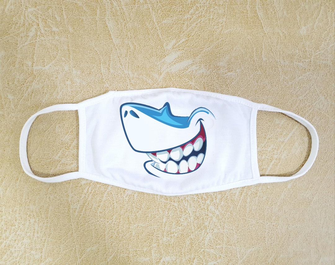 Shark Fabric Face Mask Reusable Face Mask 2 Layer Face Mask - Etsy