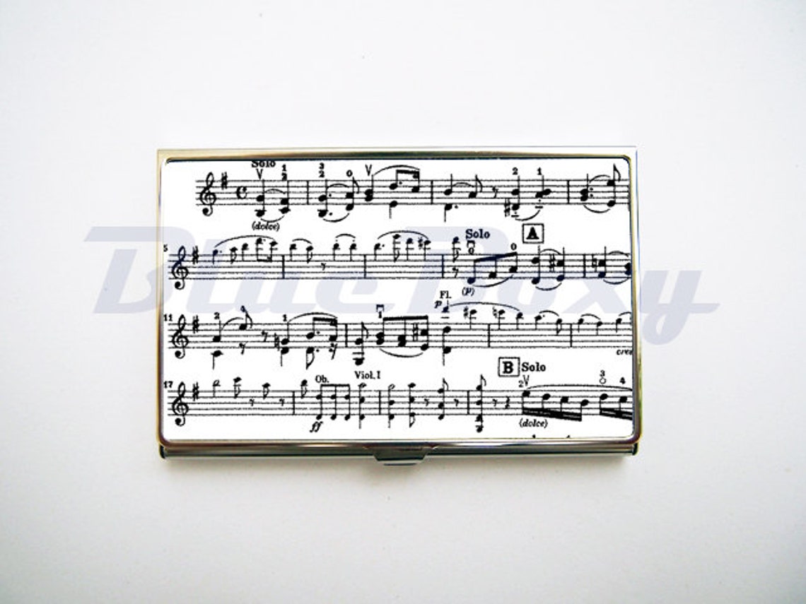 Music Note Card Holder Business Card Case Credit Card Case | Etsy