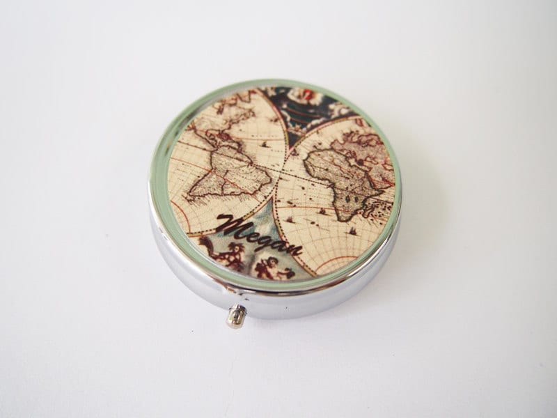 World Map Pill Case, Pill Box, Pill Holder - Etsy