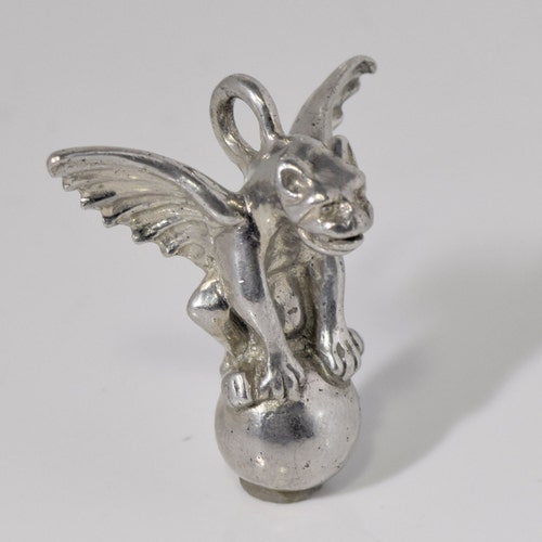 Silver Gargoyle Necklace Sterling Silver Gargoyle Charm on a | Etsy