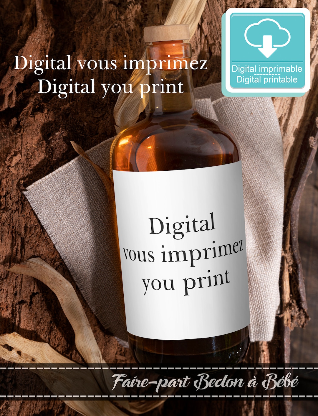 Digital You Print - Custom Alcohol Label Template - Printable Label ...