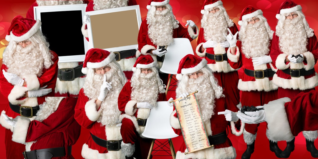 27 Santa PNG, PSD Files for Photoshop. With Frame, Coal, White Chair ...