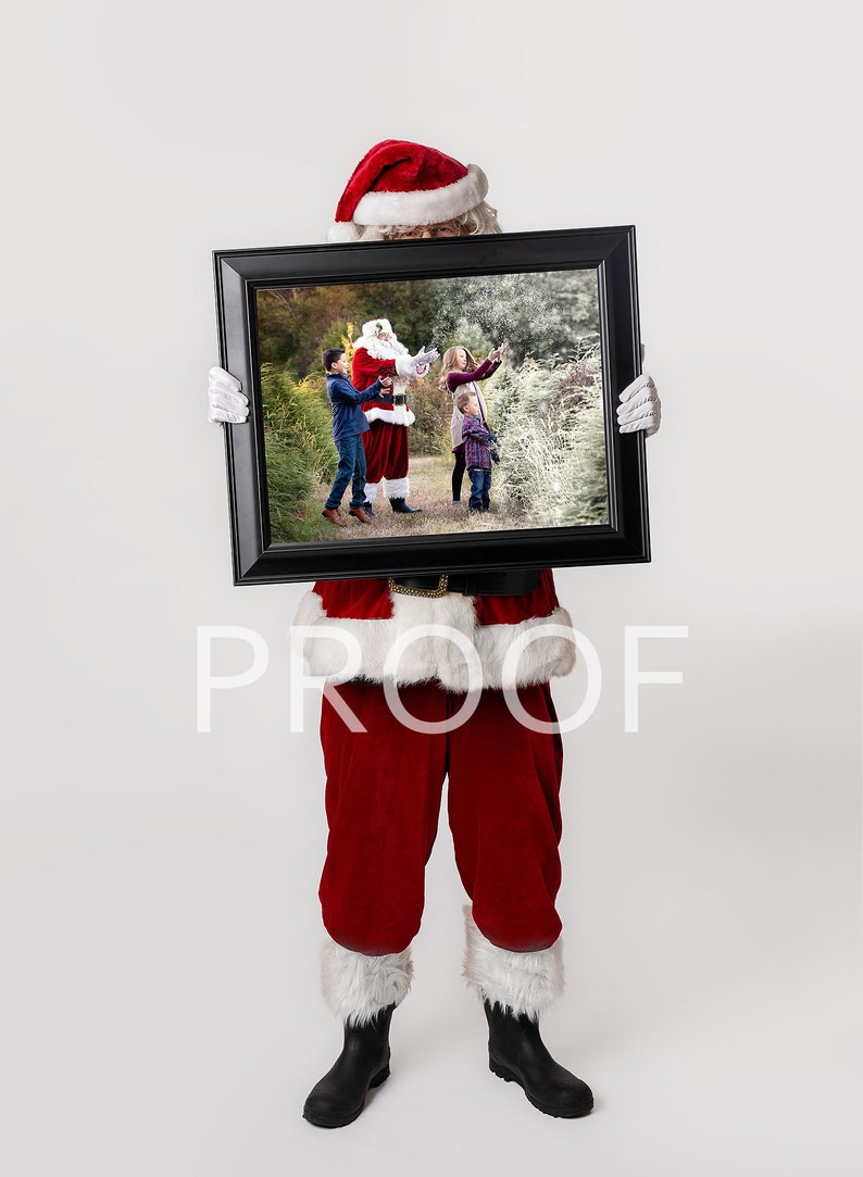 Christmas Digital Composite Image of Santa Holding a Frame for ...