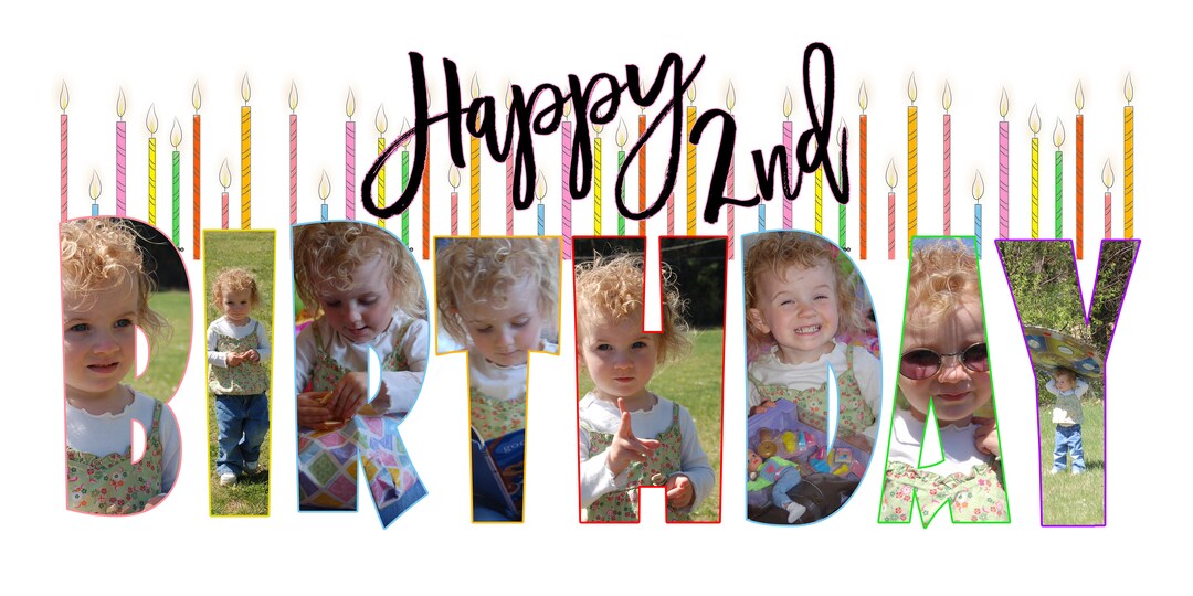 HAPPY BIRTHDAY Photoshop Template- You Can Change the Year, of Course ...