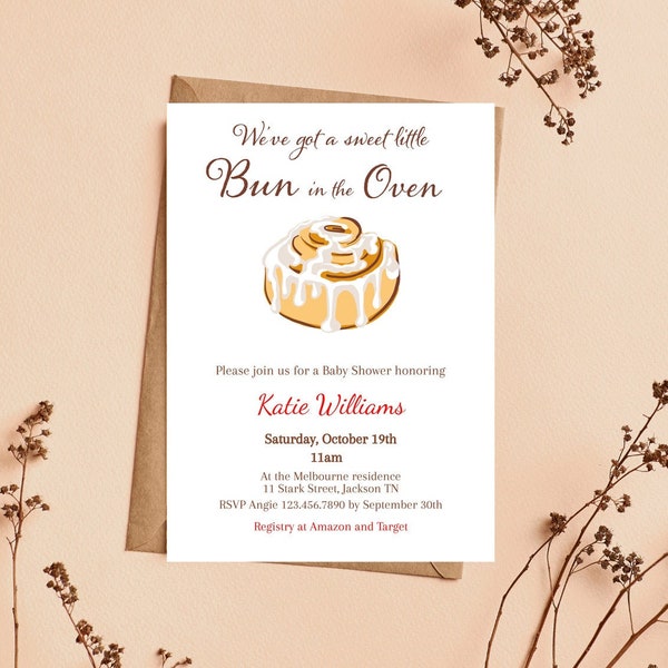 Cinnamon Bun Invitations - Etsy