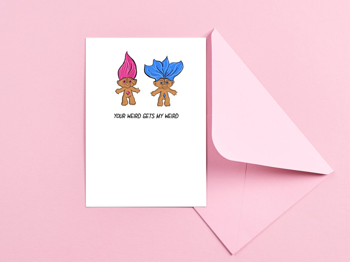 Printable Trolls Card | Funny Valentine | Friend Card | Galentines Day ...