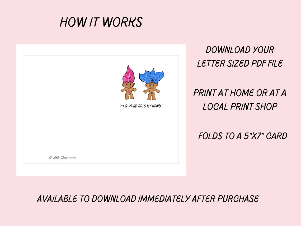 Printable Trolls Card | Funny Valentine | Friend Card | Galentines Day ...
