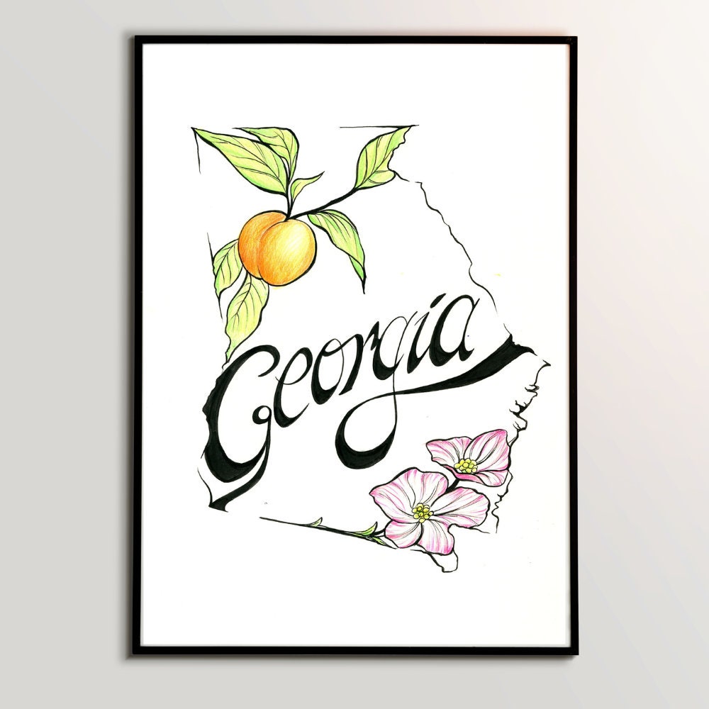 Georgia Printable Art Print, Georgia State Print, Georgia Art Print ...