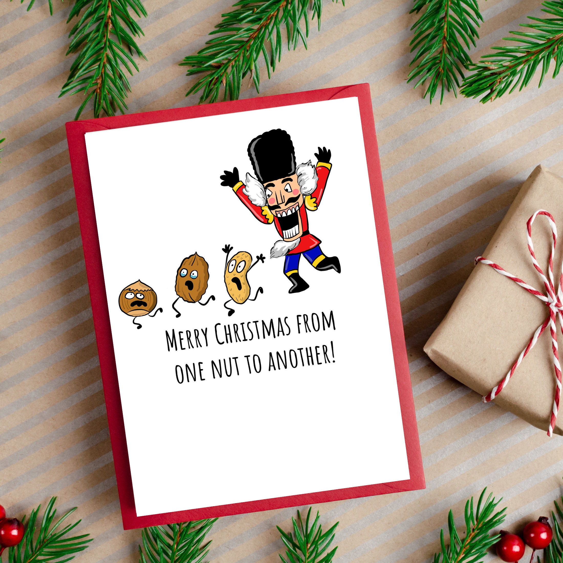 Funny Nutcracker Christmas Card: Pun Holiday Greeting (digital Download ...