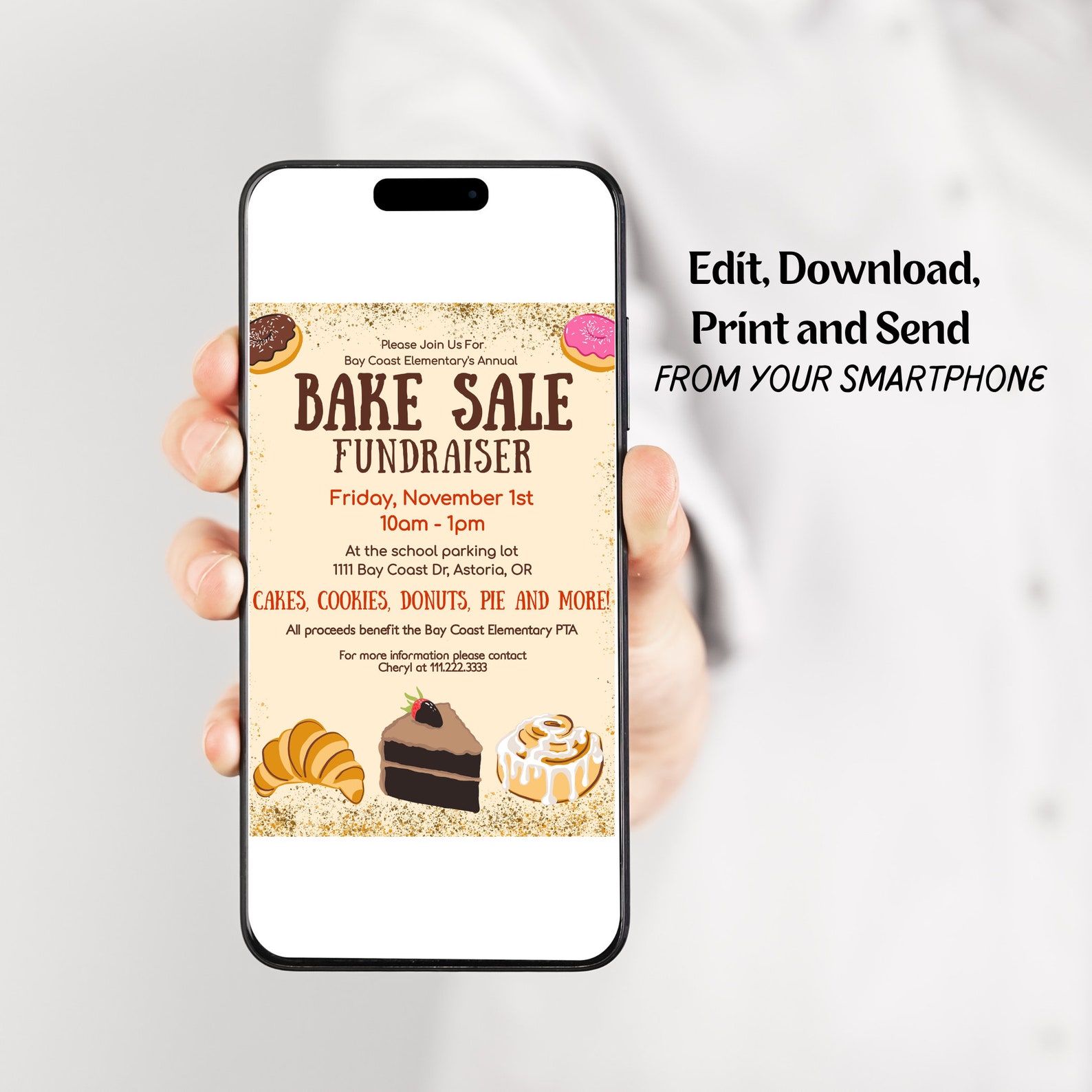 Printable Bake Sale Flyer | Church Flyer | Event Flyer | Fundraiser ...