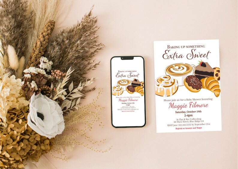 Editable Baby Shower Brunch Invitation: Pastries Theme (digital ...