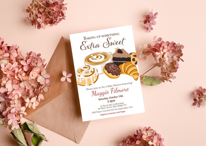 Editable Baby Shower Brunch Invitation: Pastries Theme (digital ...