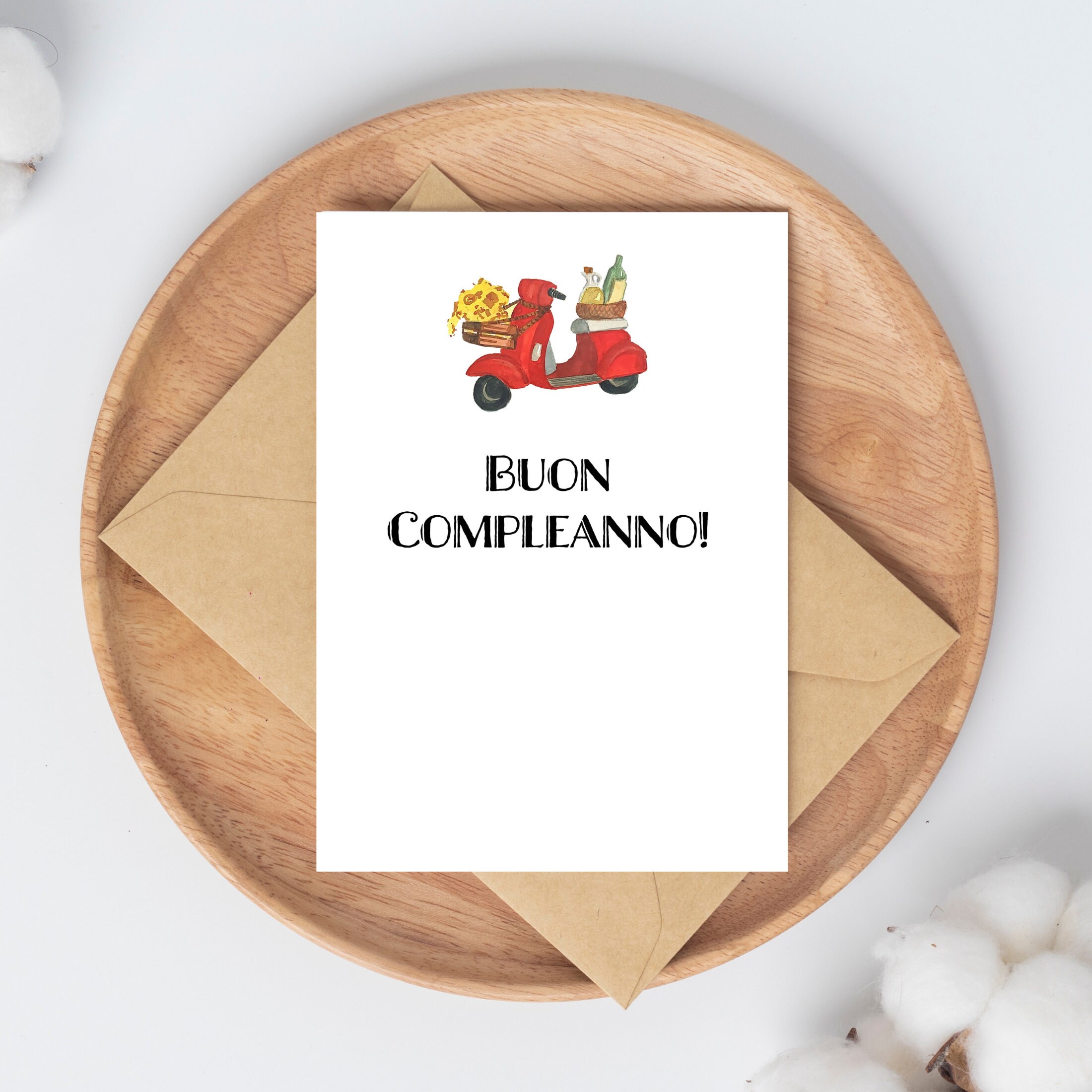 Printable Italy Birthday Card | Buon Compleanno | Vespa | Scooter ...