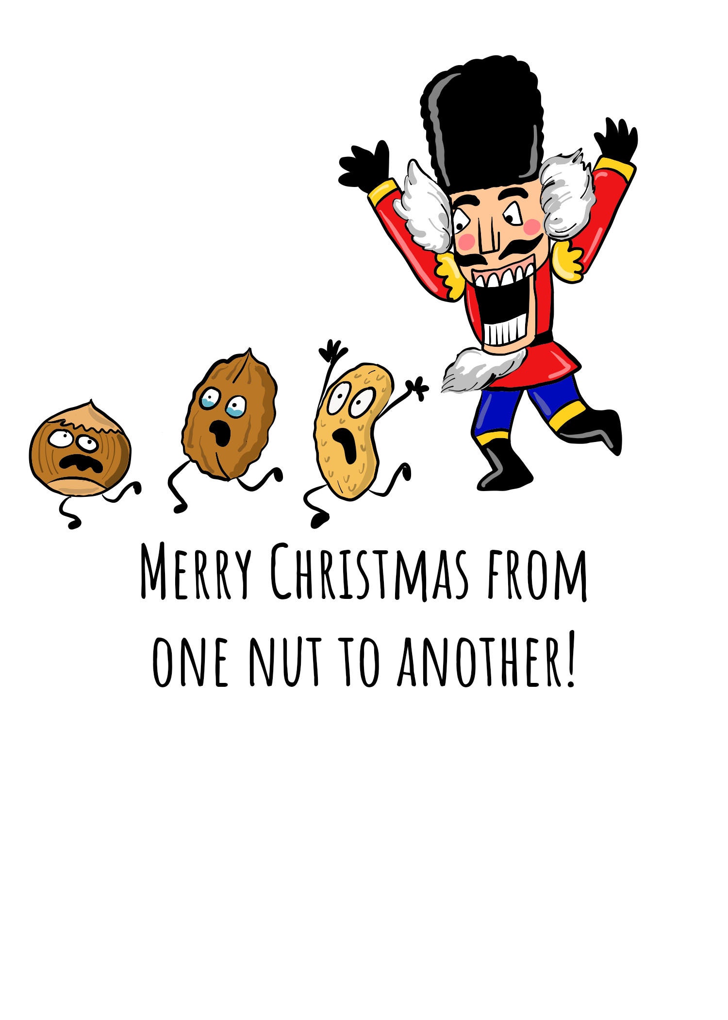 Funny Nutcracker Christmas Card: Pun Holiday Greeting (digital Download ...