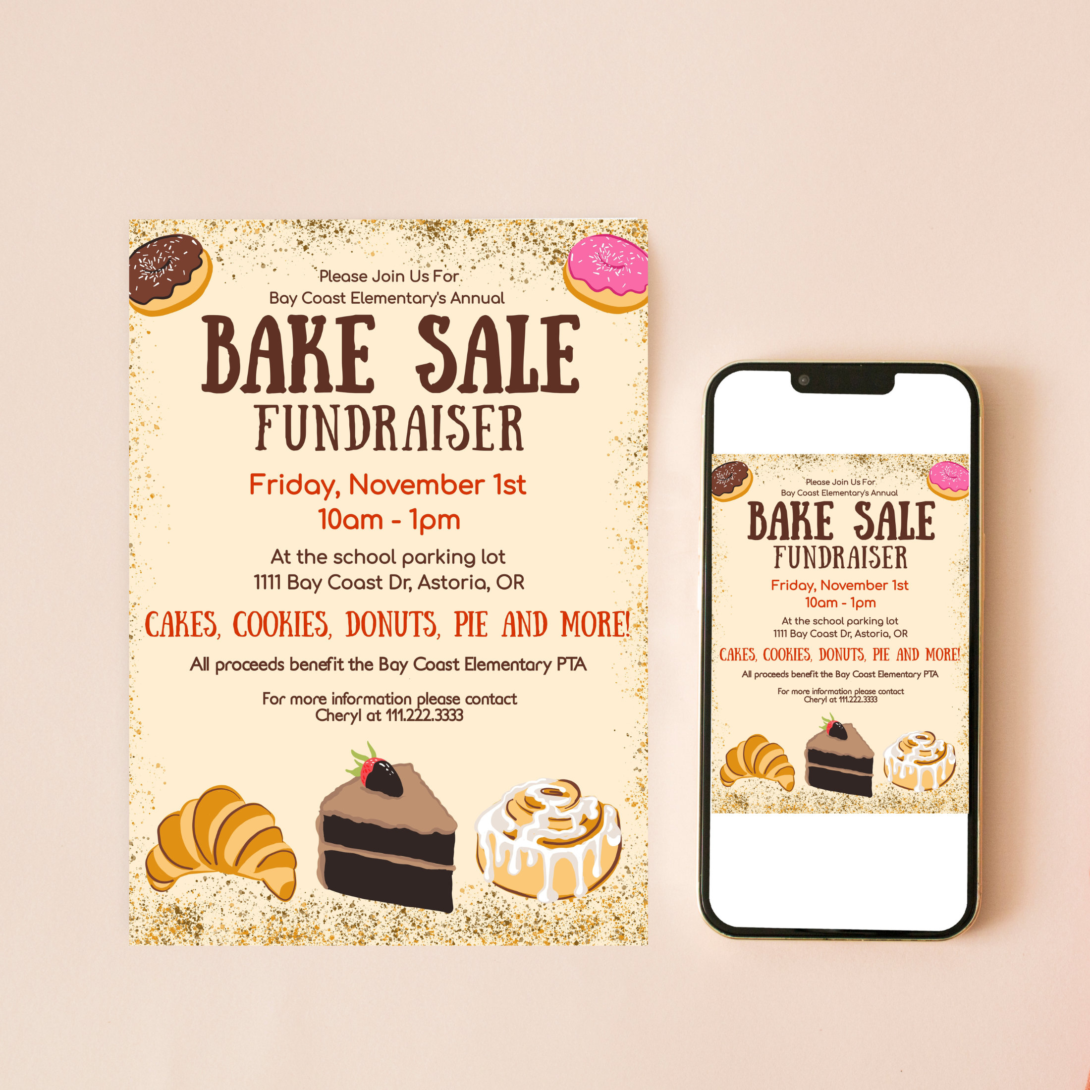 Printable Bake Sale Flyer Church Flyer Event Flyer Fundraiser Flyer ...