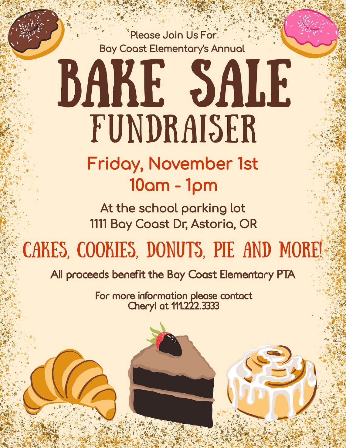 Printable Bake Sale Flyer | Church Flyer | Event Flyer | Fundraiser ...