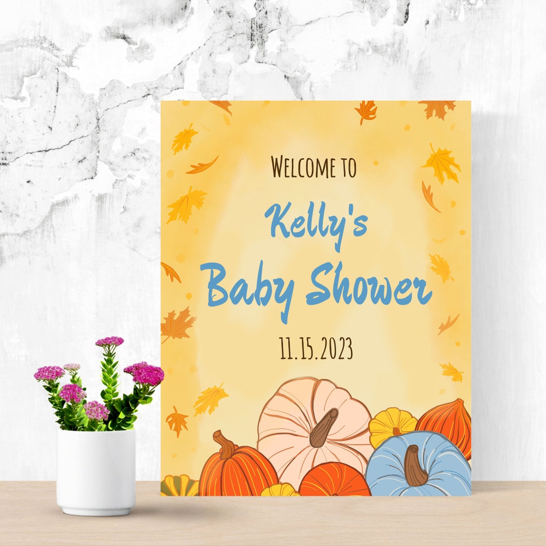 Printable Little Pumpkin Baby Shower Sign Fall Welcome Sign Fall Baby ...