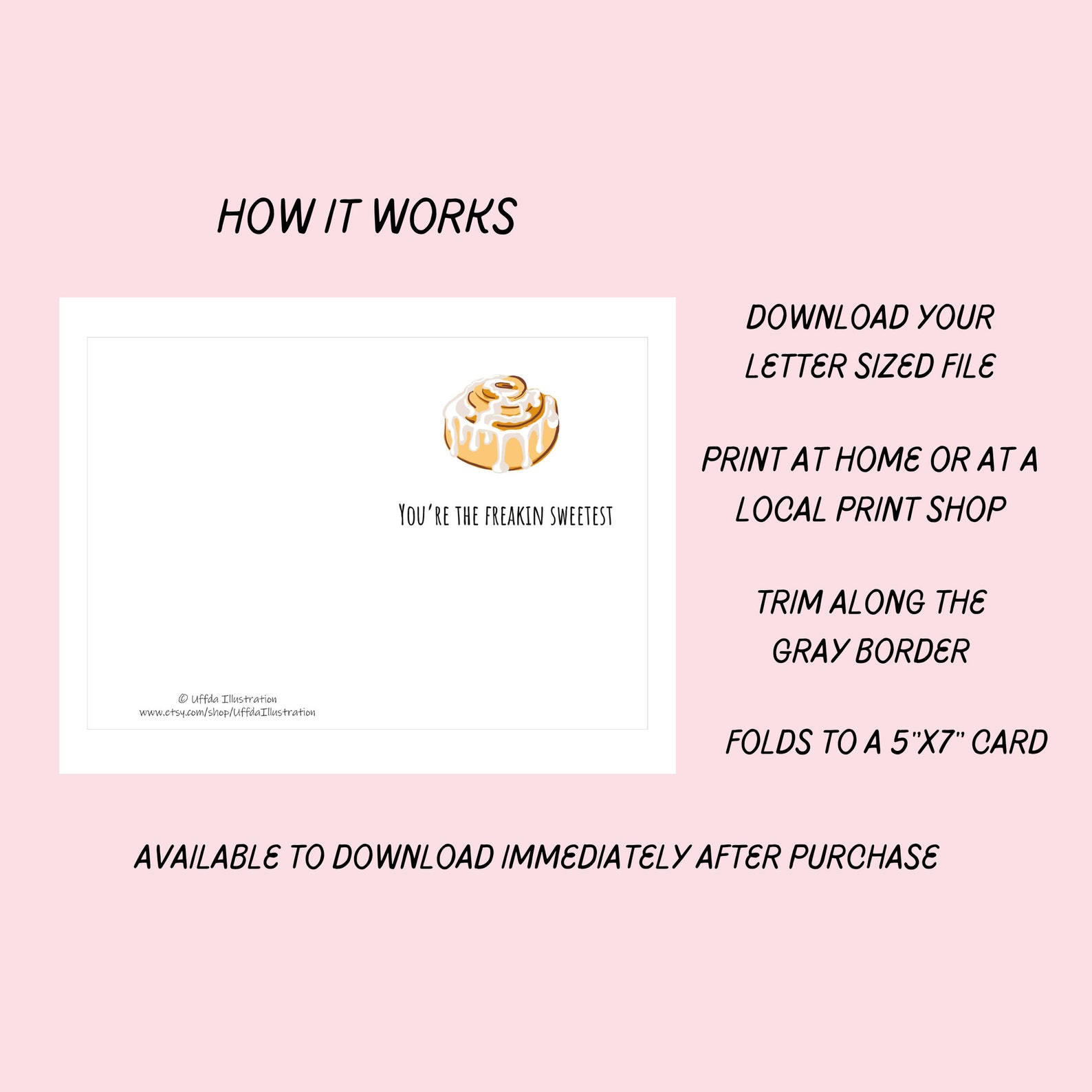 Cinnamon Roll Card: Sweetest Thank You Card (printable) - Etsy
