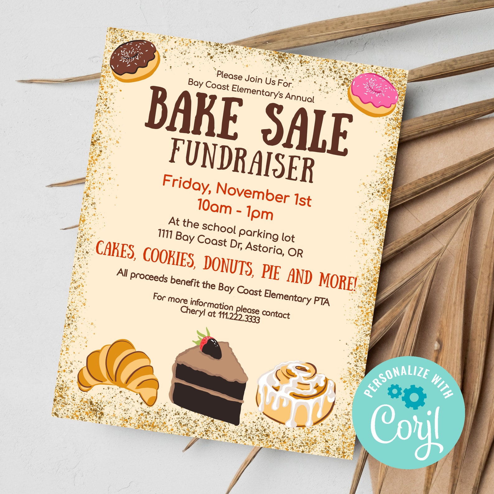 Printable Bake Sale Flyer | Church Flyer | Event Flyer | Fundraiser ...