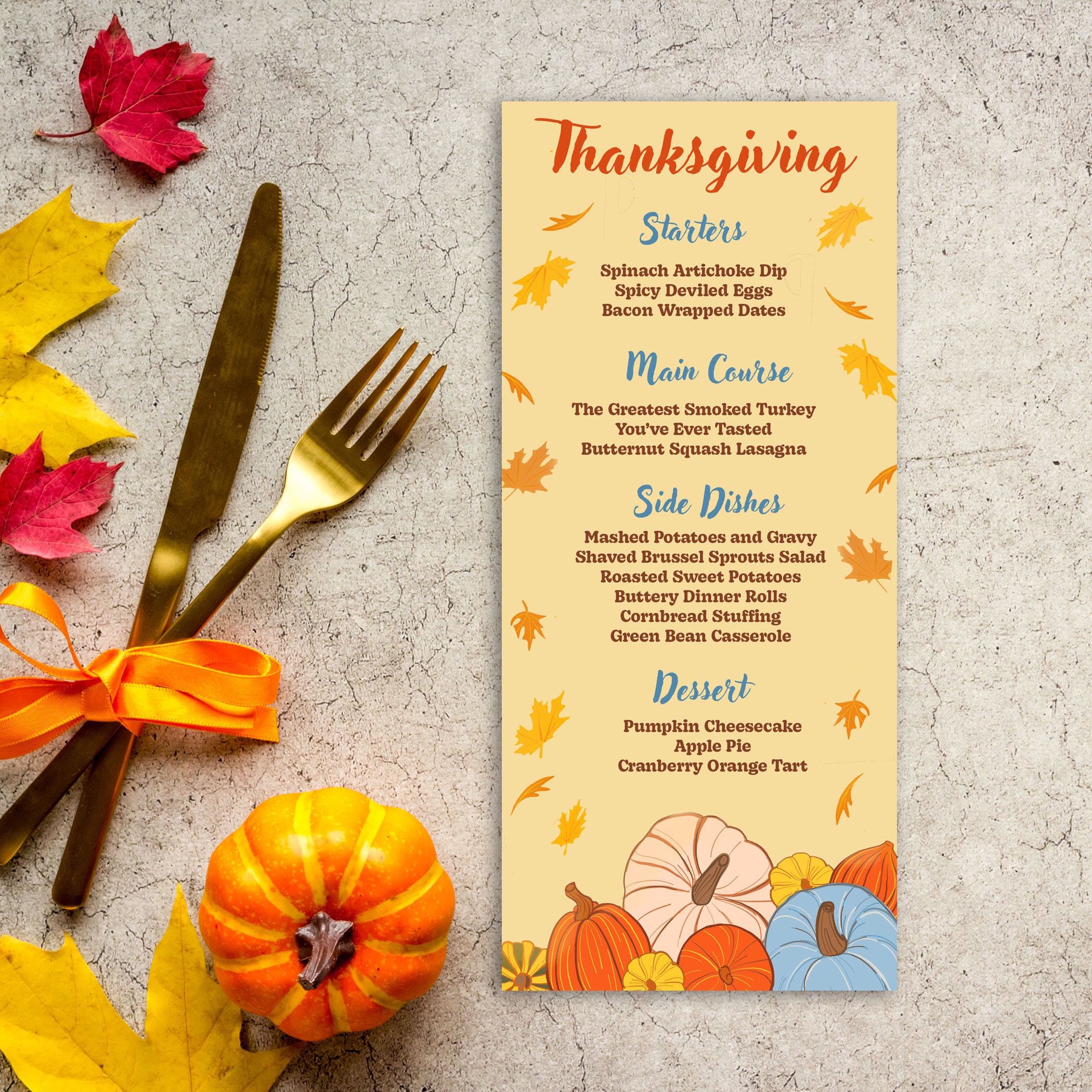 Editable Thanksgiving Menu | Printable and Customizable Dinner Party ...