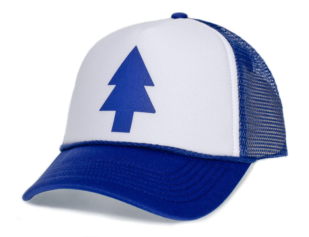 Dipper Printed Hat Cap Blue Pine Tree Adult-unisex One Size Royal/white ...