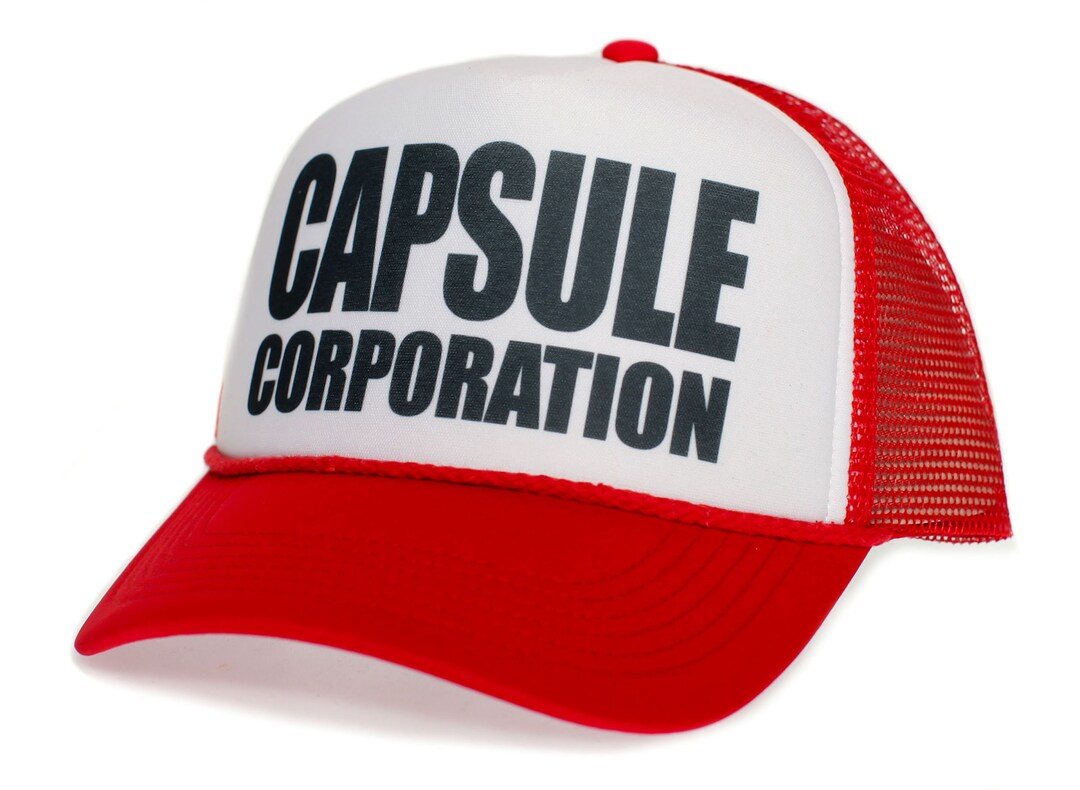 Capsule Corp Corporation Hat Hand Printed Truckers Cap Adult Red/white ...
