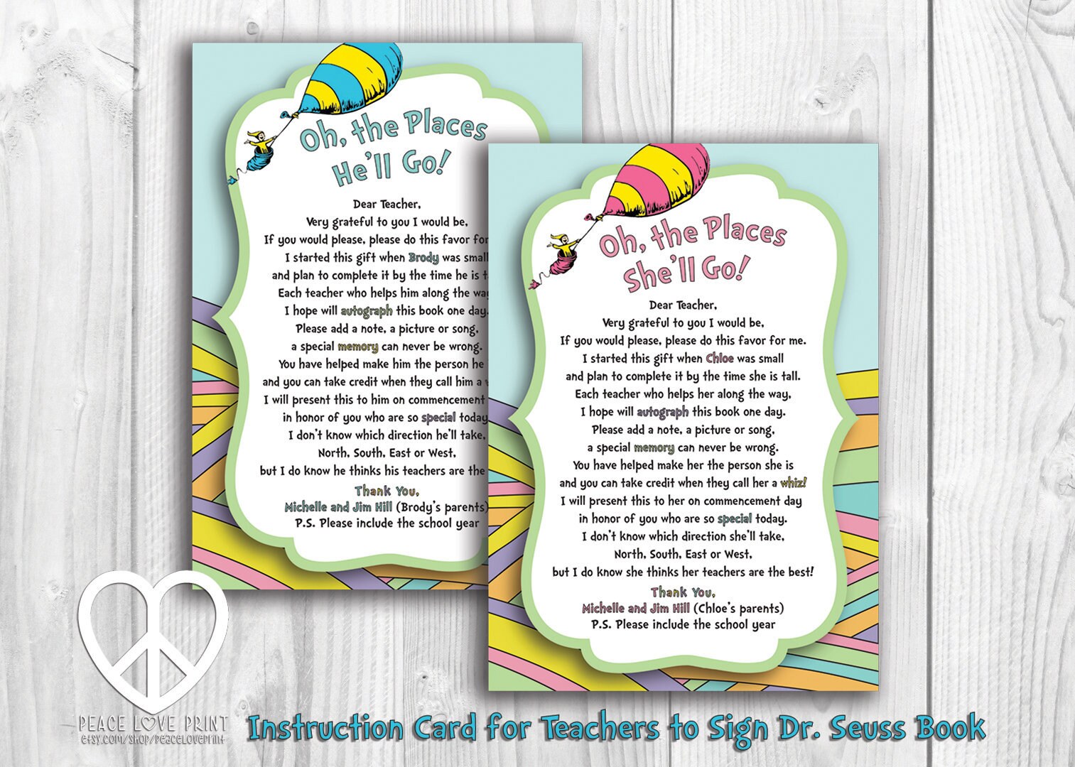 Oh The Places You ll Go Instruction Card For Teachers To Etsy Australia