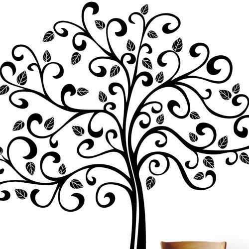 Large 6FT Curly Tree Wall Decal Digiflare Graphics FREE - Etsy