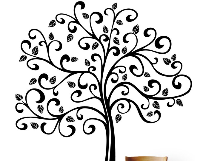 Large 6FT Curly Tree Wall Decal - Digiflare Graphics - FREE SHIPPING ...