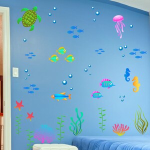 Sea Life Decals Large Size Sea Life Home Decor - Etsy