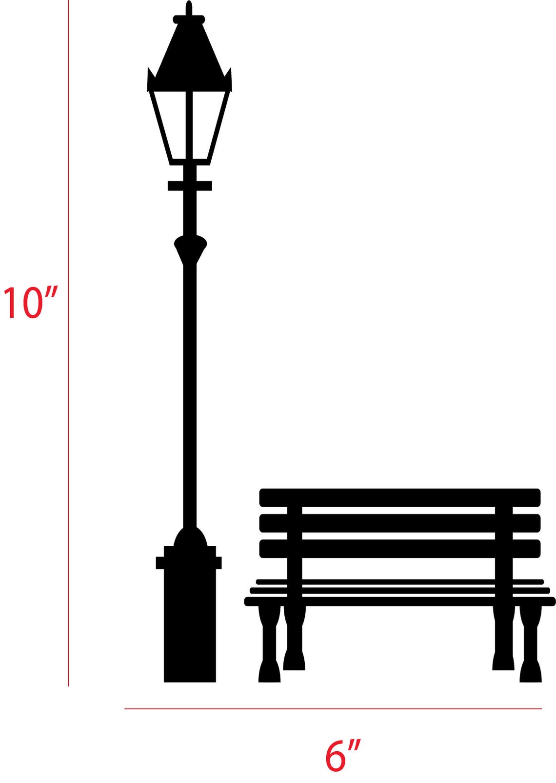 Free Shipping Bench and Street Light Wall Decals Wall Decor - Etsy