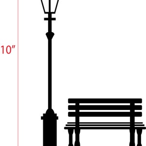 Free Shipping Bench and Street Light Wall Decals, Wall Decor, Art ...