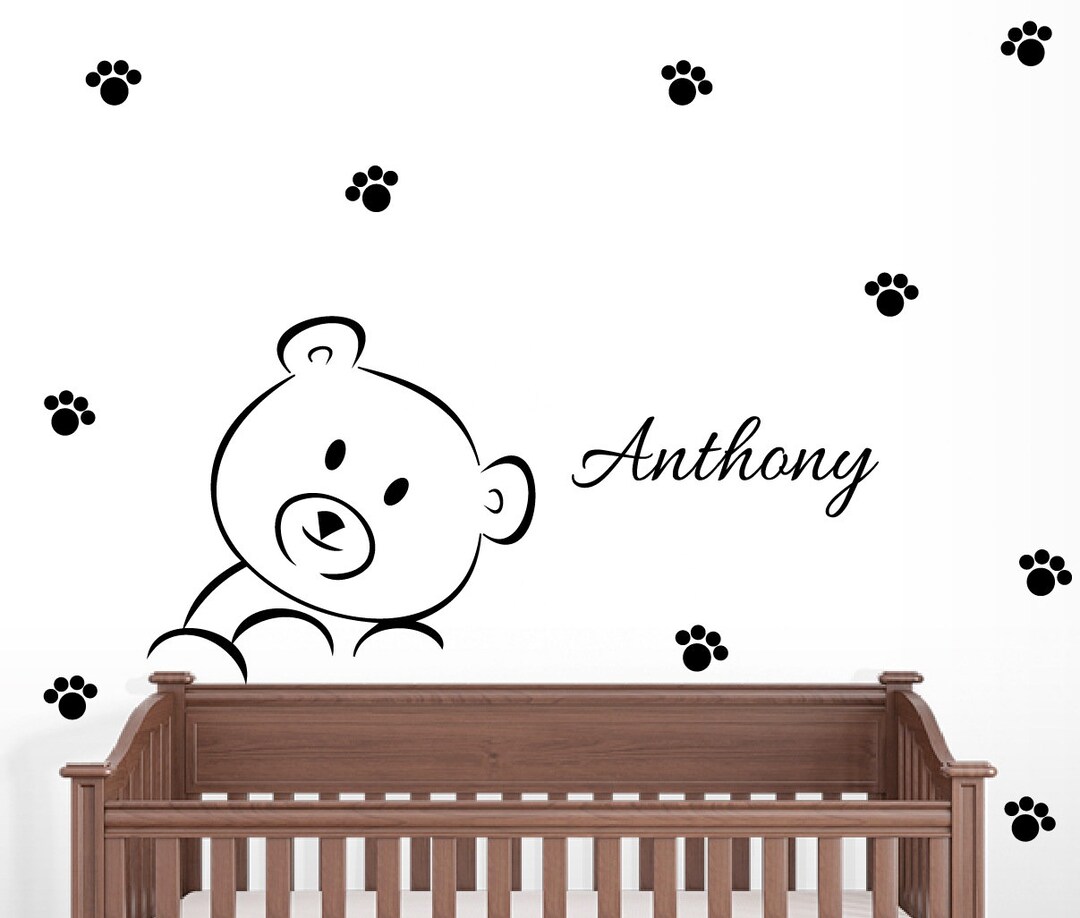 Personalized Teddy Bear Wall Decal Nursery Decor - FREE SHIPPING! - Etsy