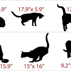 6 Cats Wall Decals in Life Size! - Etsy
