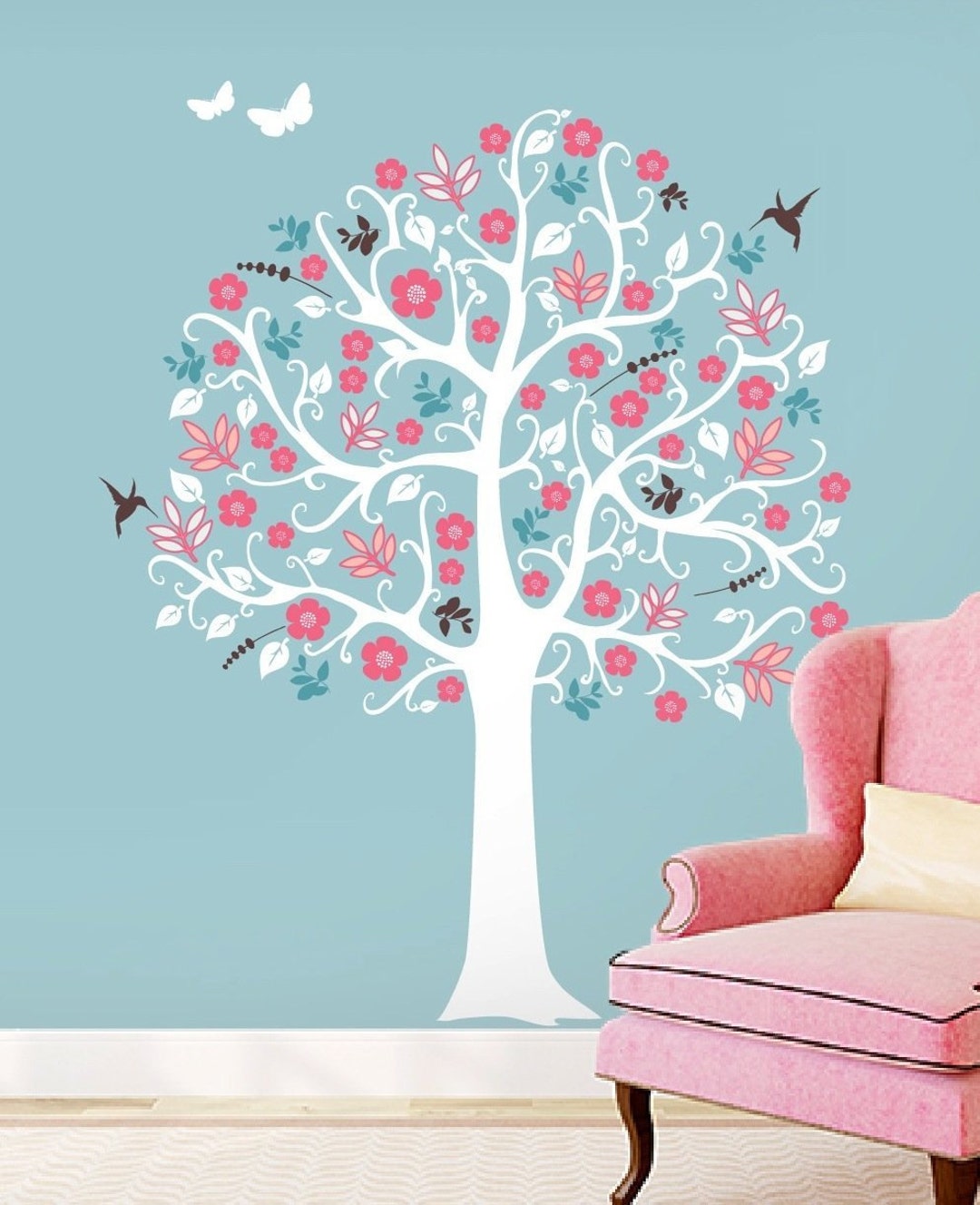 Shabby Chic Tree Wall Decor Decal Art Sticker Mural FREE - Etsy