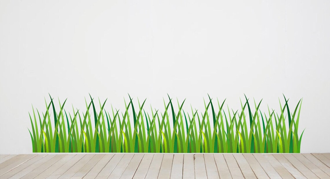 11x48 Grass Wall Decal Beautiful Deco Art | Etsy