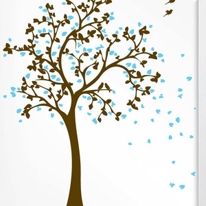 7 FT Tree With 10 Birds Wall Decals Art Sicker Mural - Etsy