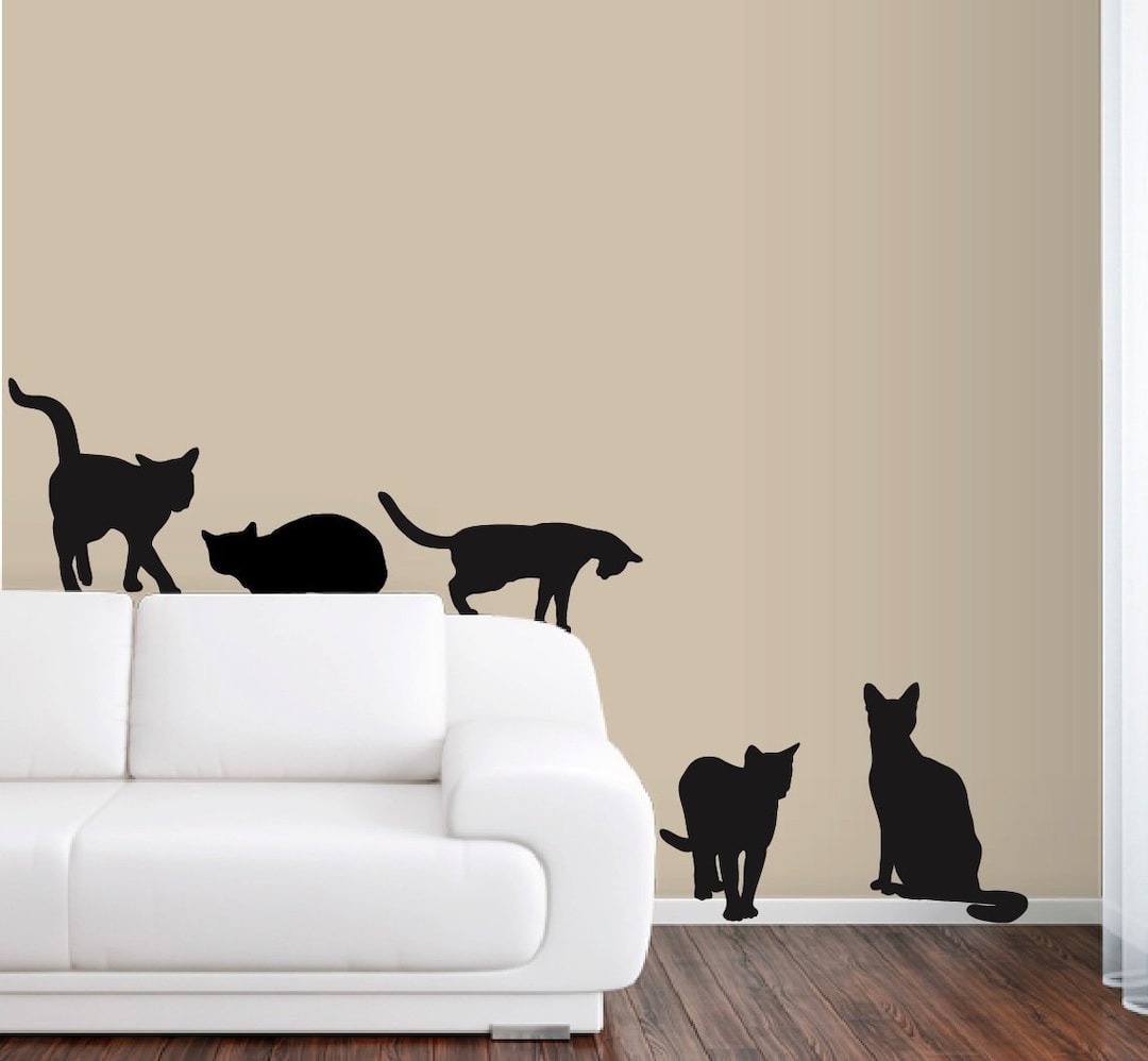6 Cats Wall Decals in Life Size! - Etsy