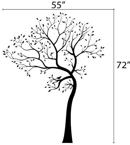 Big Tree With Bird Wall Decal Deco Art Sticker Mural Etsy