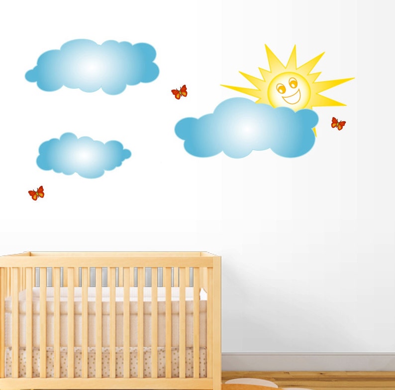 Clouds and Sun Wall Decals Beautiful Deco Art Sticker Mural - Etsy