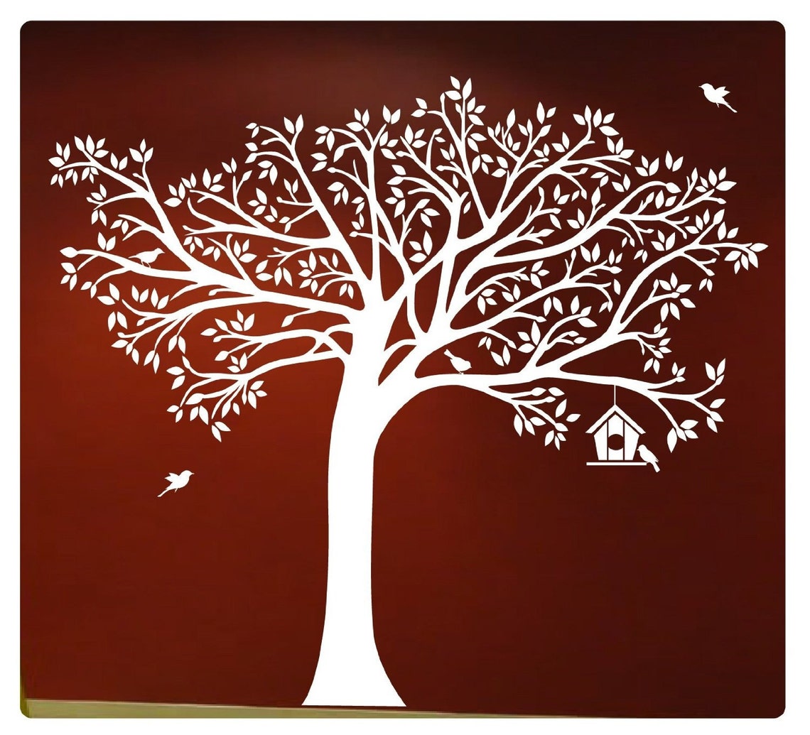 7 Ft. Tall X 8 Ft. Wide Large TREE Wall Decal 01 Bird House | Etsy