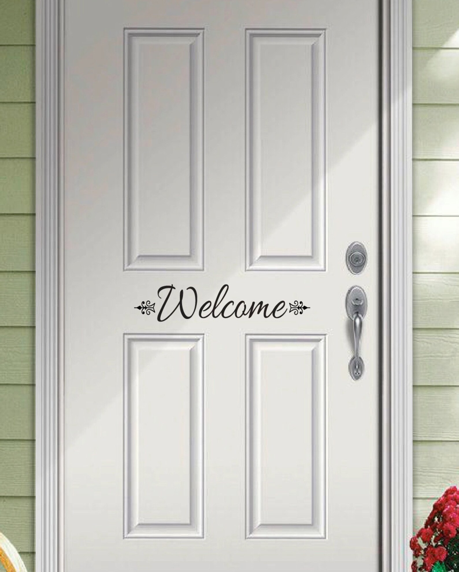 Welcome Decal Decorative Front Door Vinyl Decal Sticker Art | Etsy