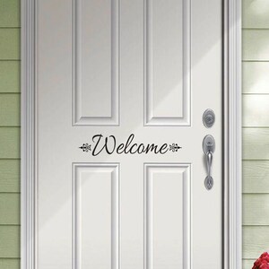 Welcome Decal Decorative Front Door Vinyl Decal Sticker Art | Etsy